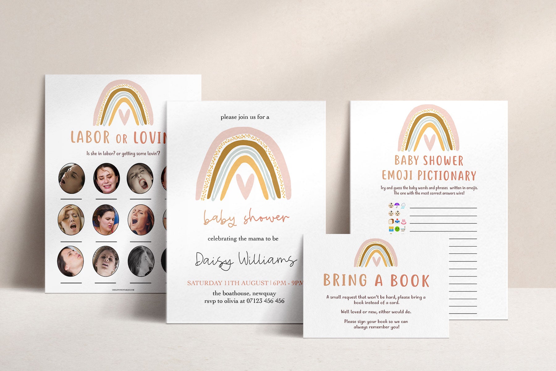 Shop Boho Rainbow Baby Shower Printables | Oh Happy Printables ...
