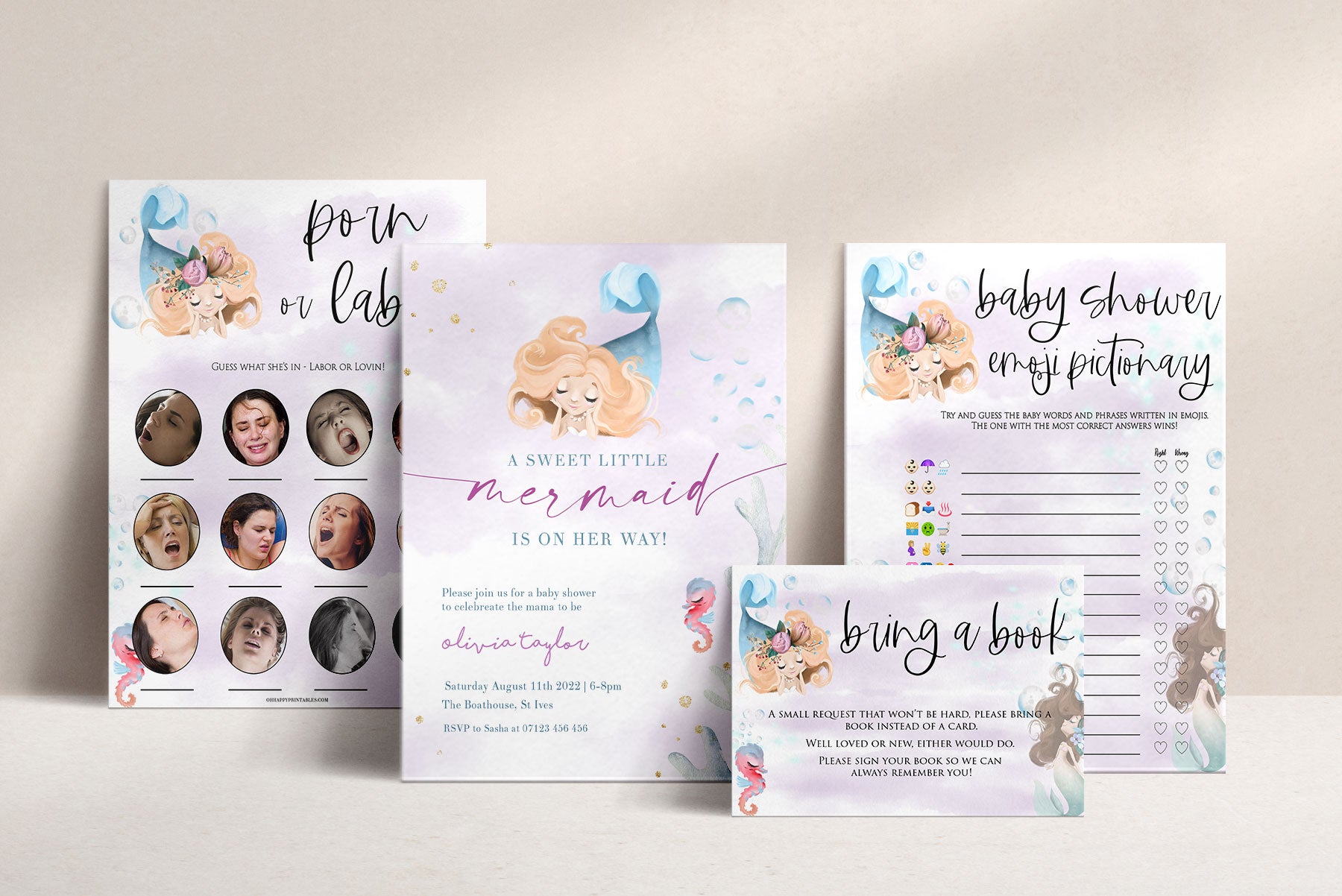 Shop Mermaid Baby Shower Printables | Oh Happy Printables ...