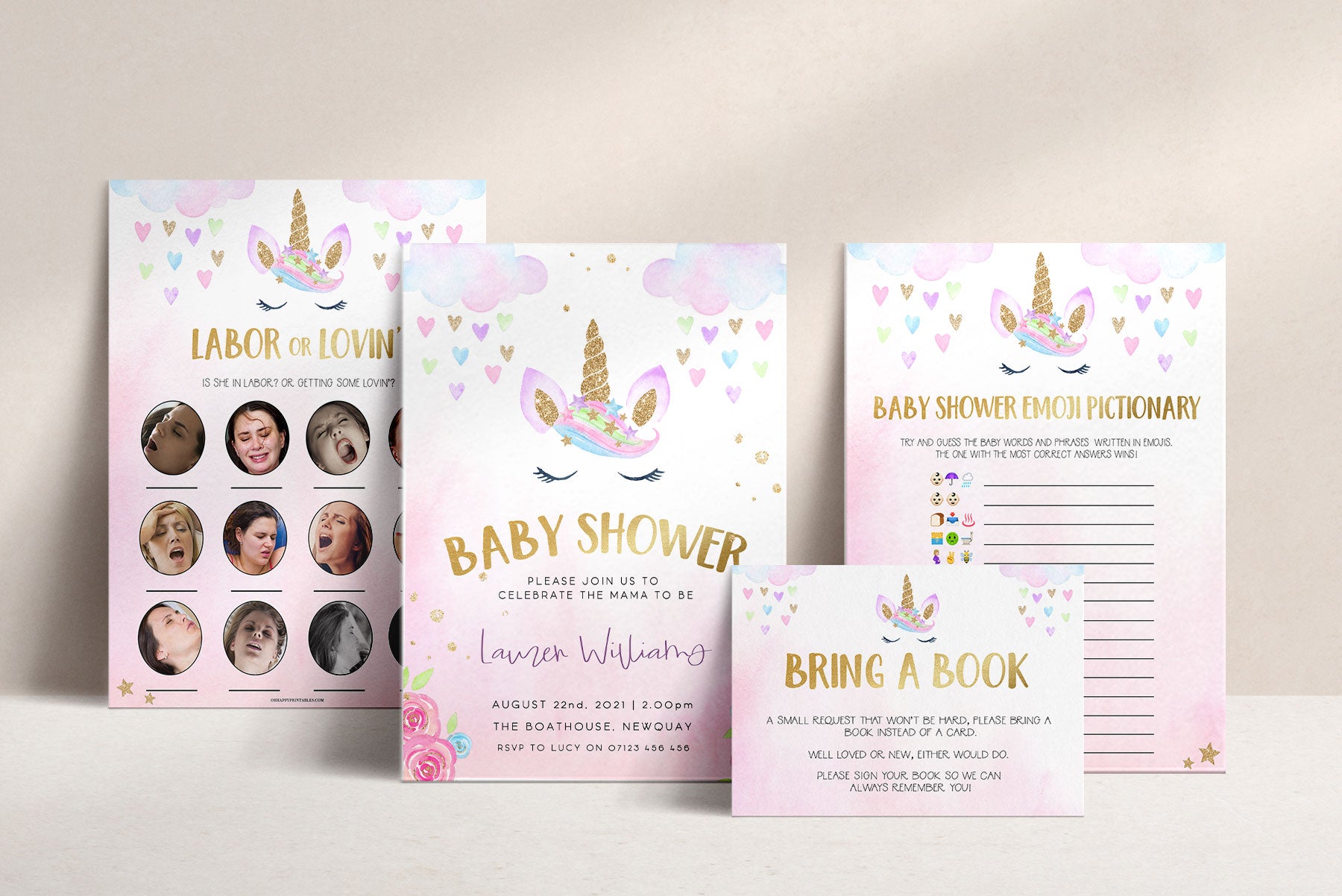 Unicorn Baby Shower Printables Blue Chevron Star Wars Baby Shower Games ...