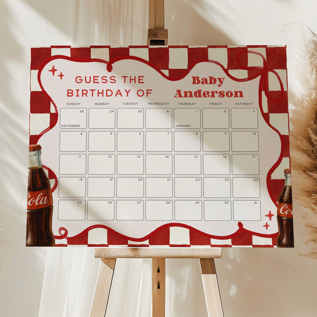 Guess The Baby Arrival Date Soda Game Editable Template – OhHappyPrintables
