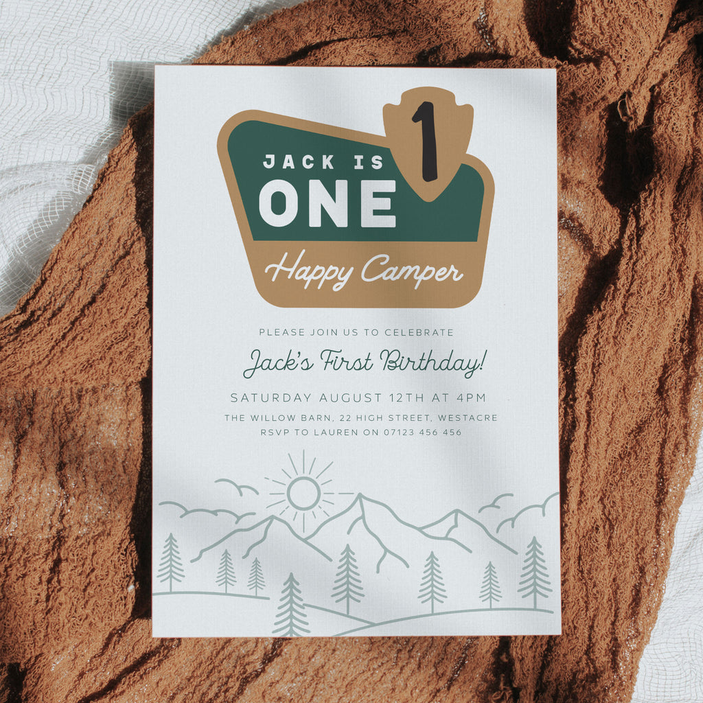One Happy Camper Invitation Editable Template – OhHappyPrintables