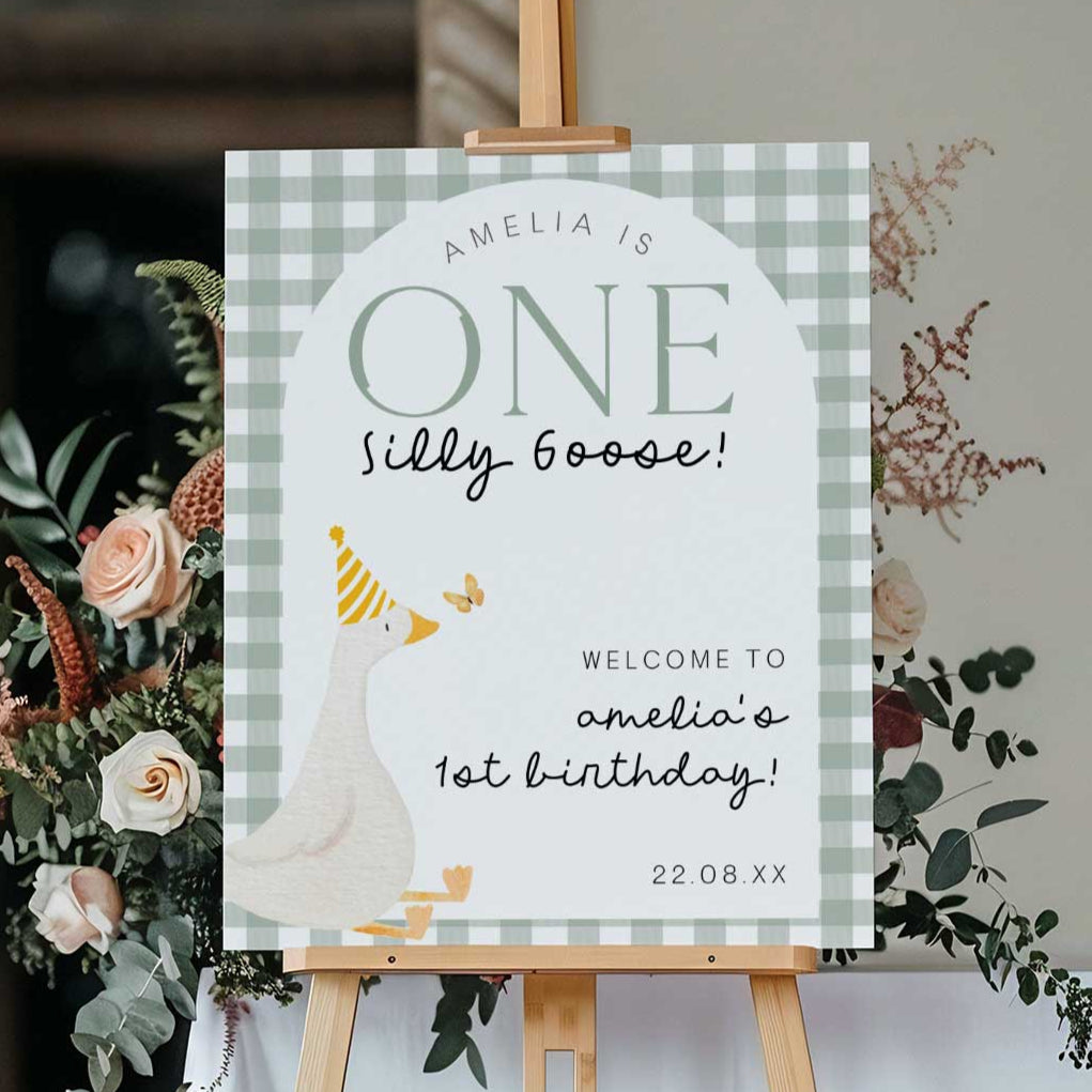 One Silly Goose Editable Welcome Sign Template – OhHappyPrintables
