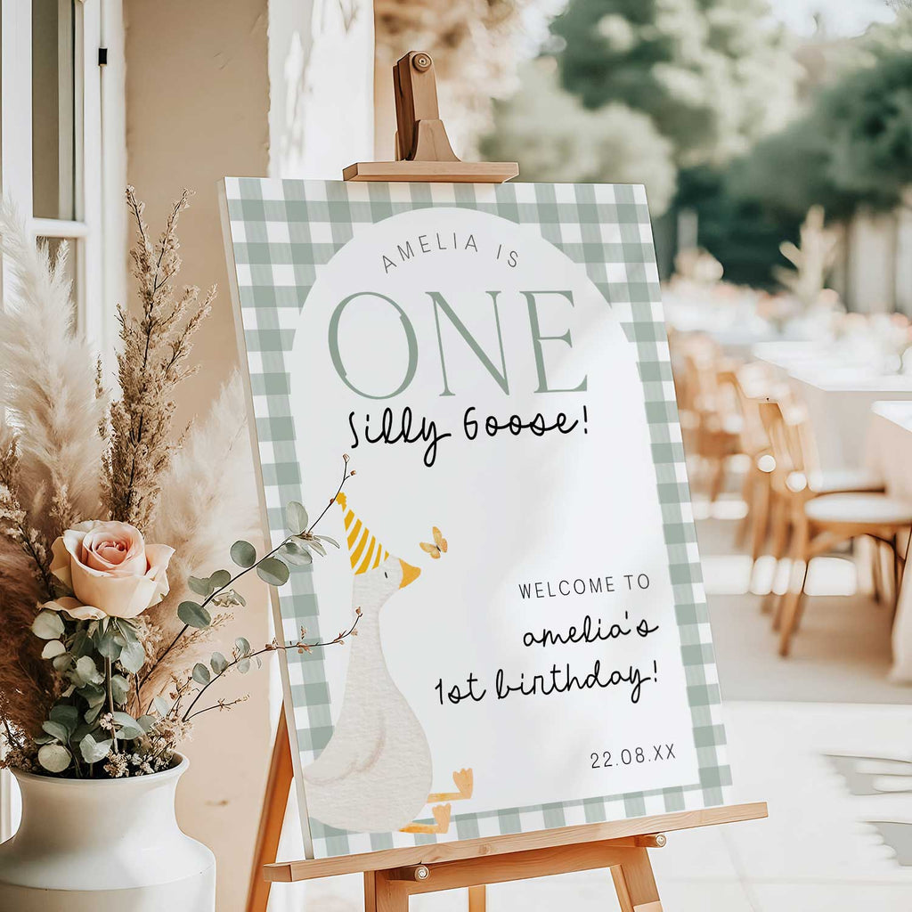 One Silly Goose Editable Welcome Sign Template – OhHappyPrintables