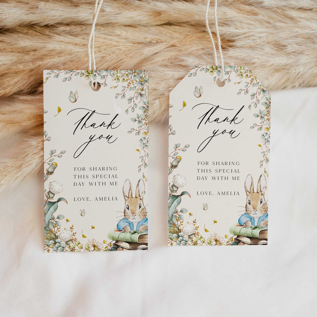 Peter Rabbit Gift Tags Editable Template – OhHappyPrintables
