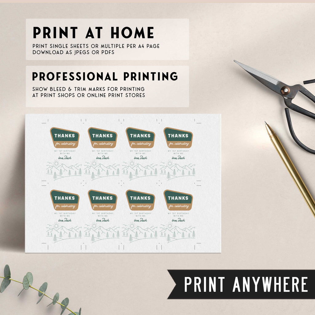 One Happy Camper Gift Tags Editable Template – OhHappyPrintables