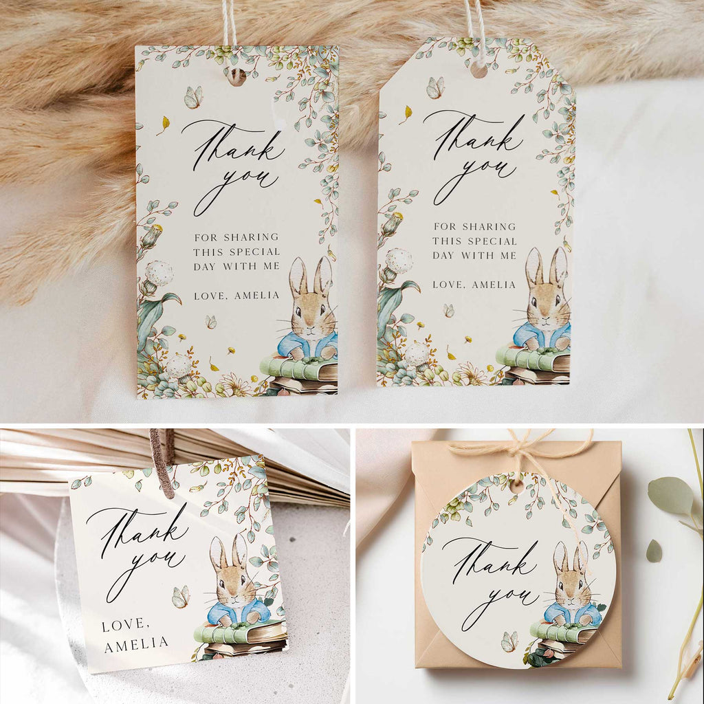Peter Rabbit Gift Tags Editable Template – OhHappyPrintables