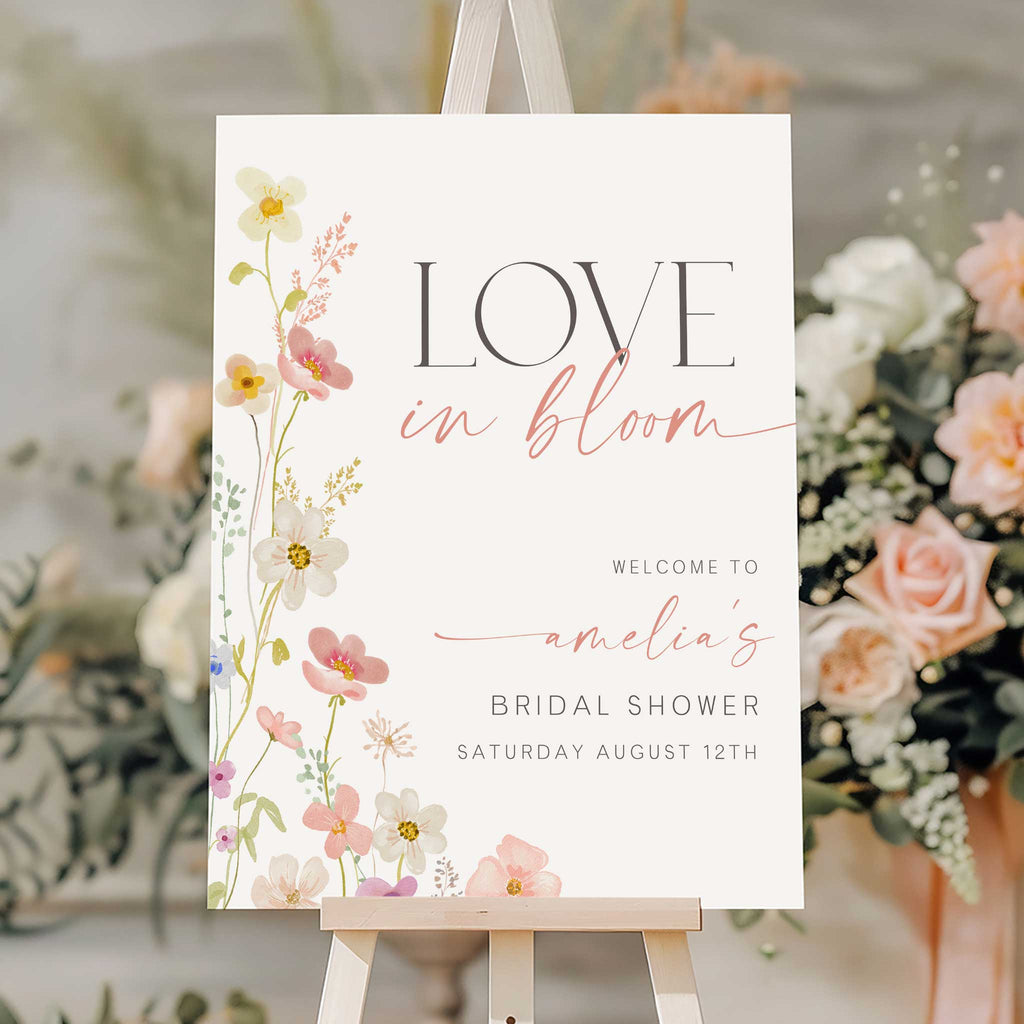 Editable Wildflower Bridal Shower Welcome Sign – OhHappyPrintables
