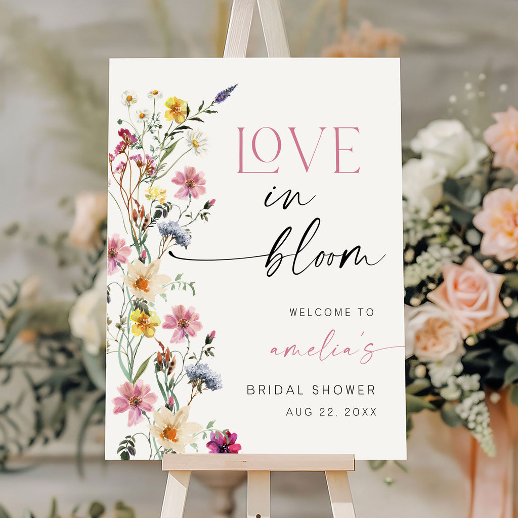 Editable Wildflower Bridal Shower Welcome Sign – OhHappyPrintables