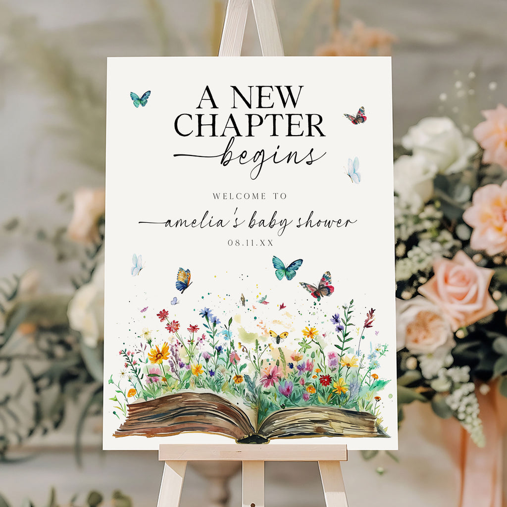 Open Book New Chapter Welcome Sign Editable Template – OhHappyPrintables