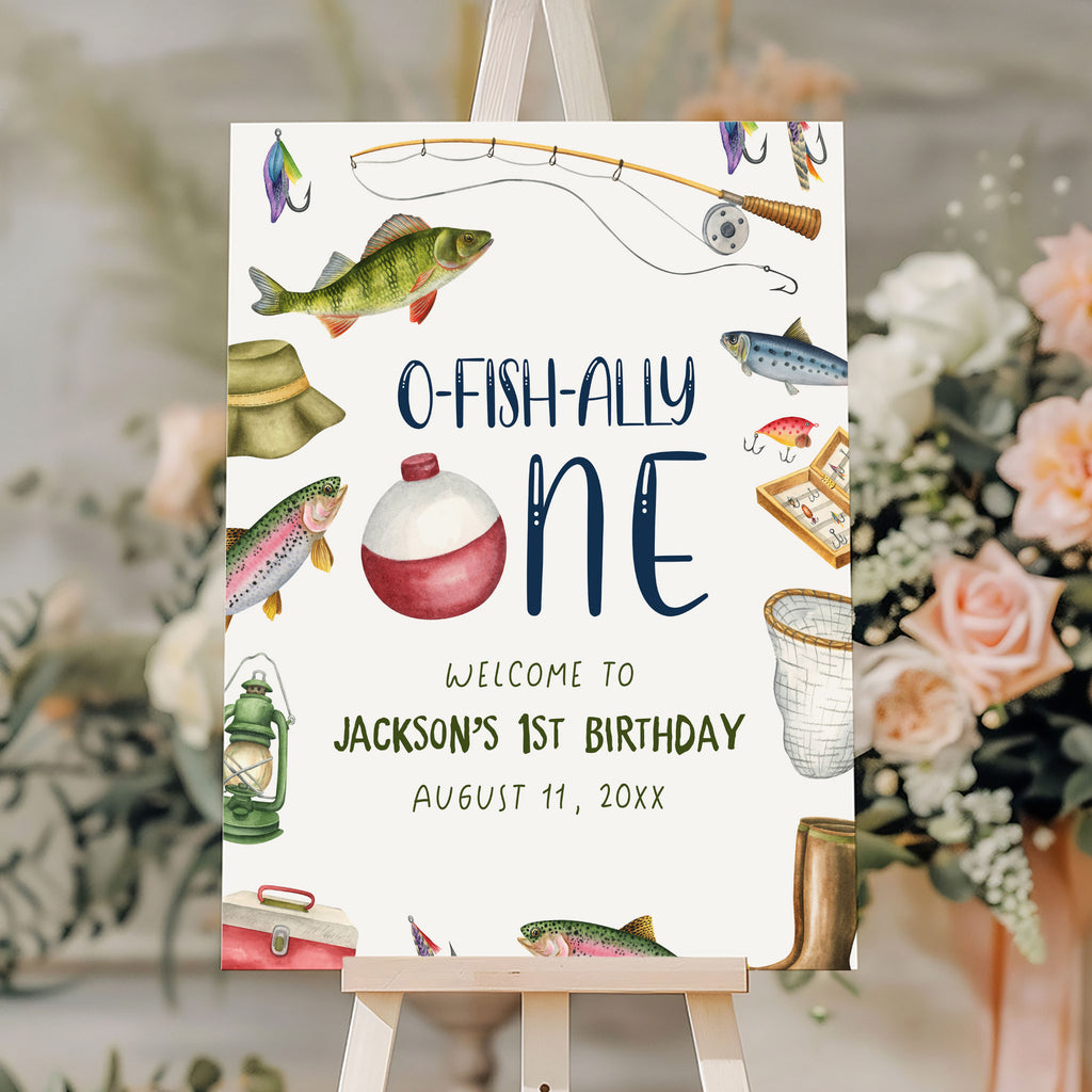 O-Fish-Ally One Fishing Border Editable Welcome Sign Template ...