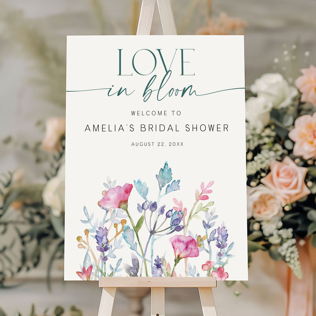 Editable Wildflower Bridal Shower Welcome Sign – OhHappyPrintables