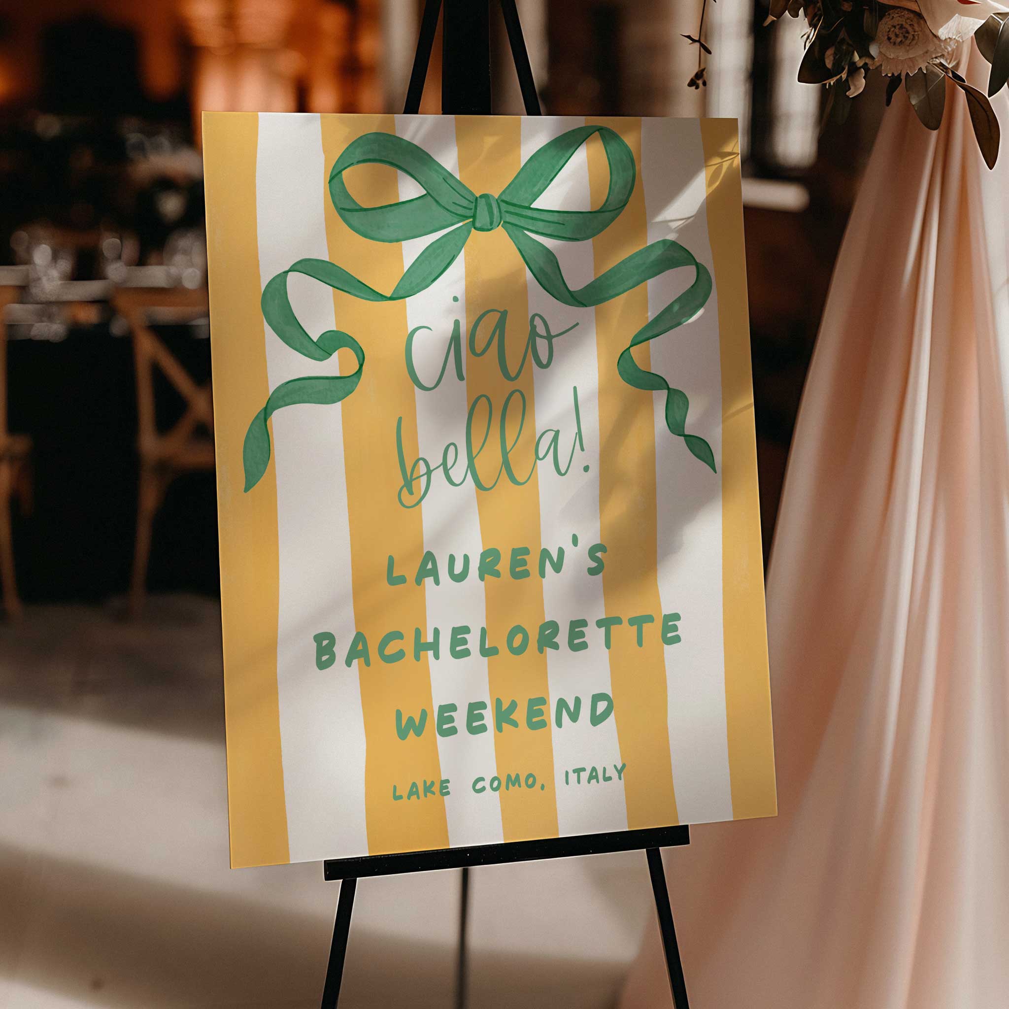 Italian Yellow Bridal Shower Welcome Sign Editable Template ...
