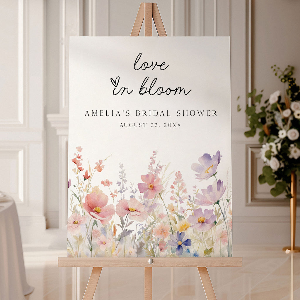 Editable Yellow Wildflower Bridal Shower Welcome Sign – OhHappyPrintables
