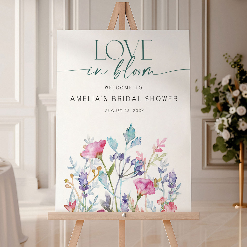 Editable Wildflower Bridal Shower Welcome Sign – OhHappyPrintables