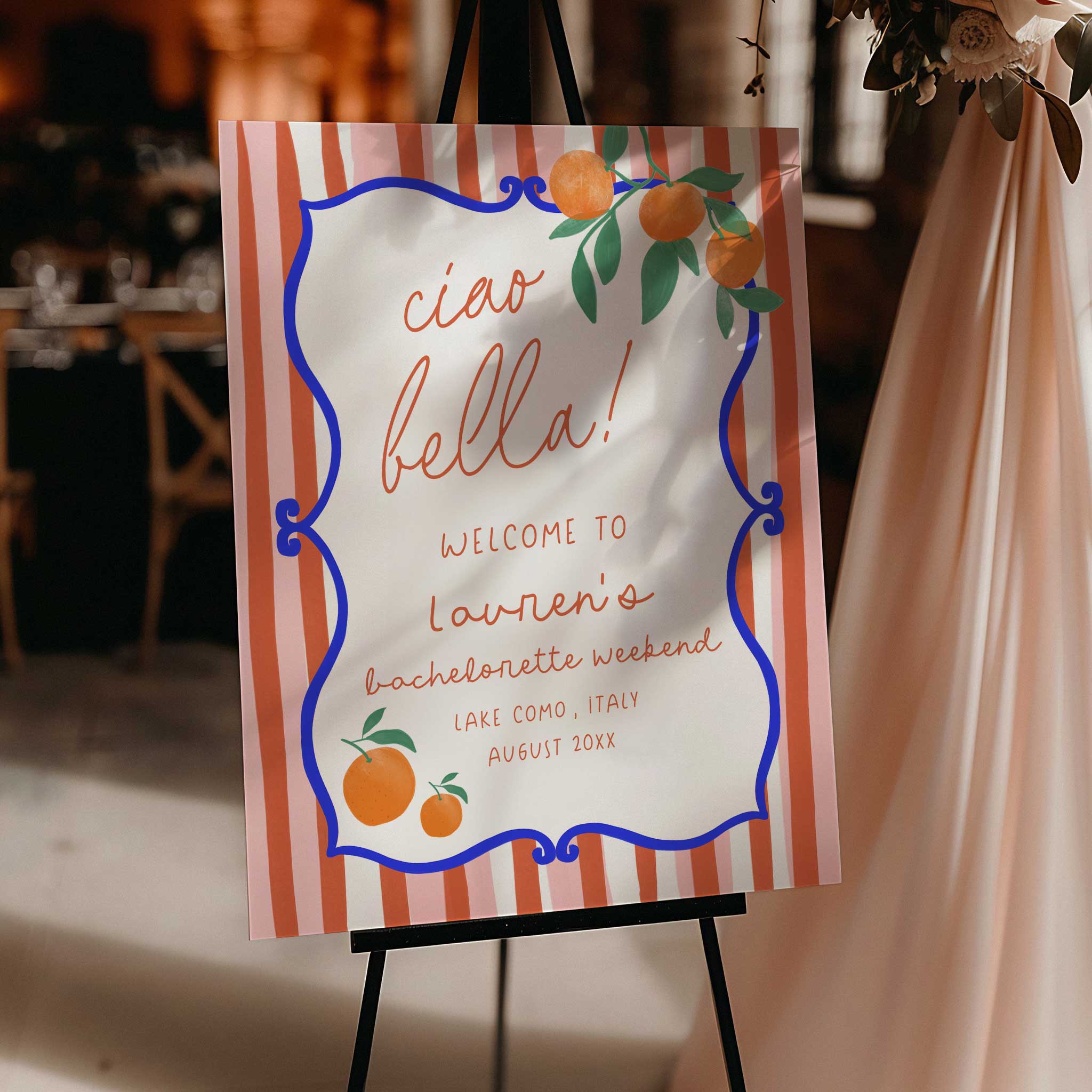Italian Style Bridal Shower Welcome Sign Editable Template ...