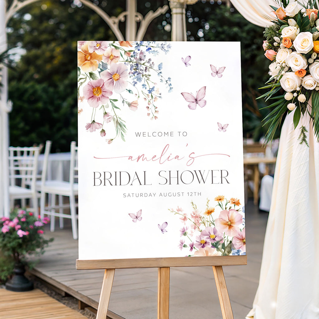 Wildflower Floral Lifetime Of Butterflies Welcome Sign Editable ...