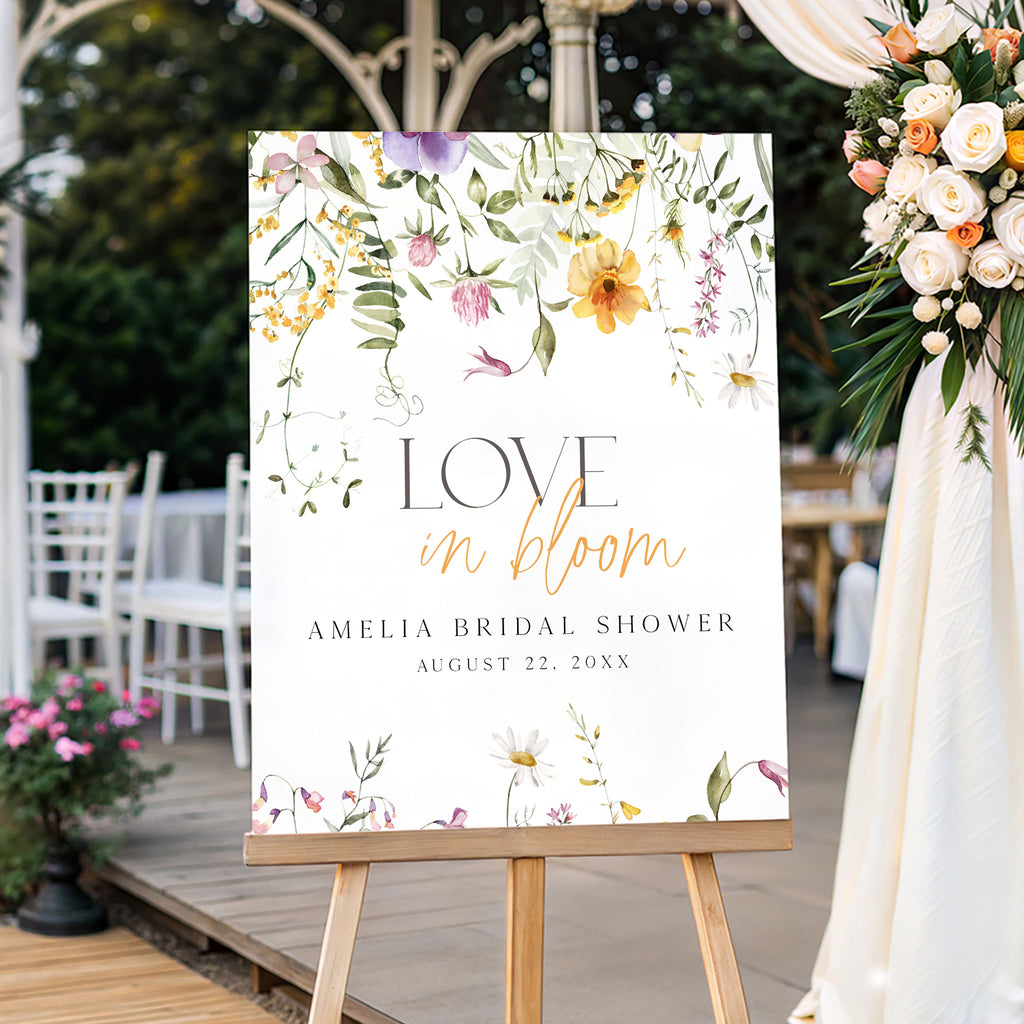 Editable Yellow Wildflower Bridal Shower Welcome Sign – OhHappyPrintables