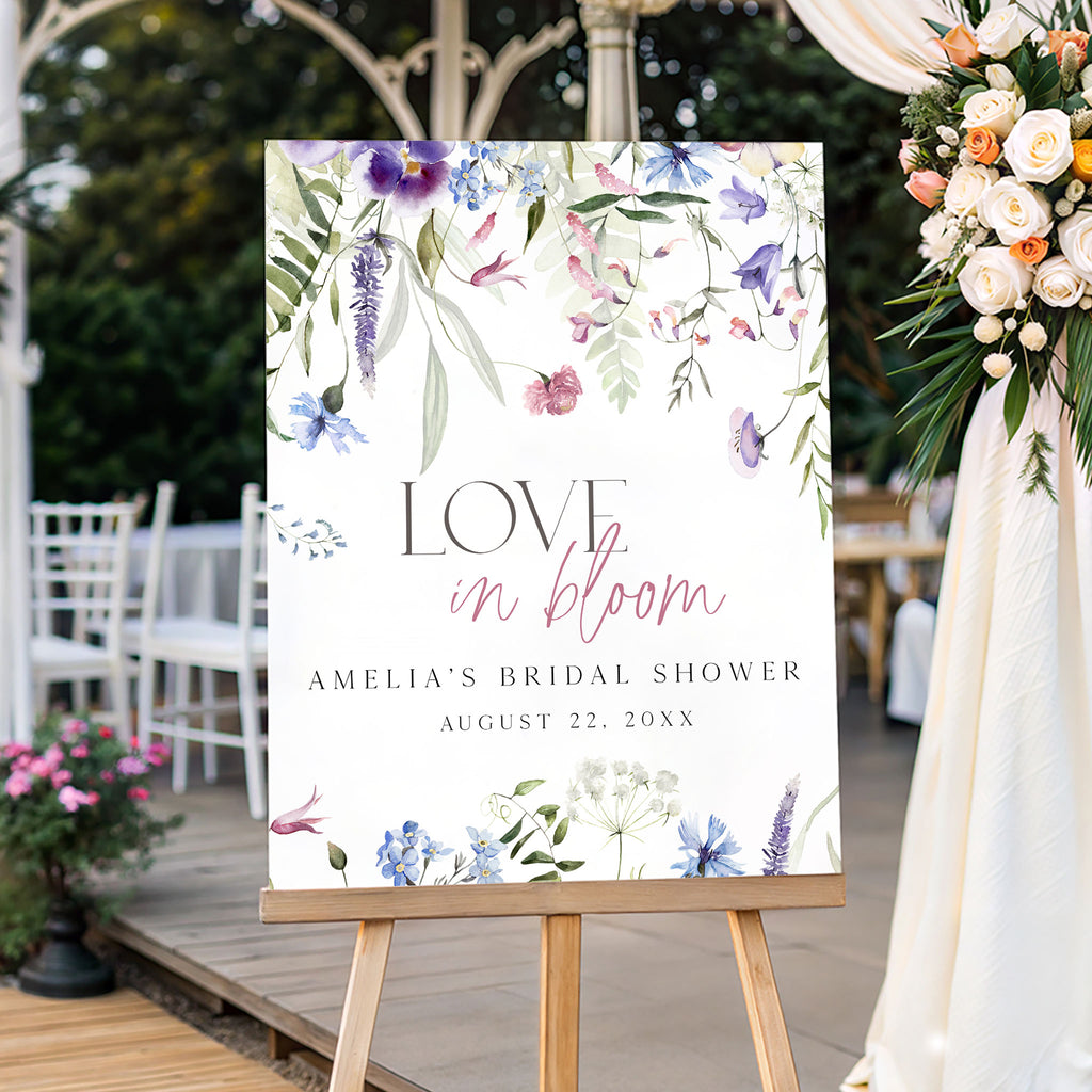 Editable Boho Wildflower Bridal Shower Welcome Sign – OhHappyPrintables