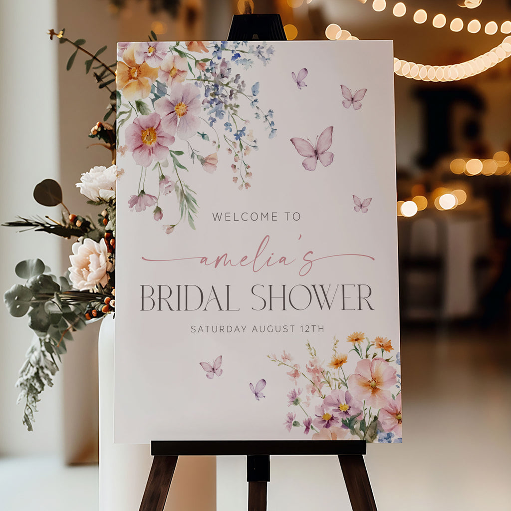 Wildflower Floral Lifetime Of Butterflies Welcome Sign Editable ...