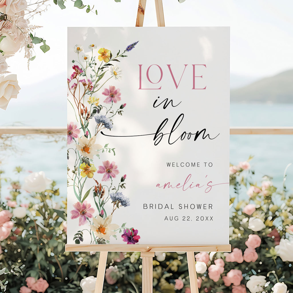 Editable Wildflower Bridal Shower Welcome Sign – OhHappyPrintables