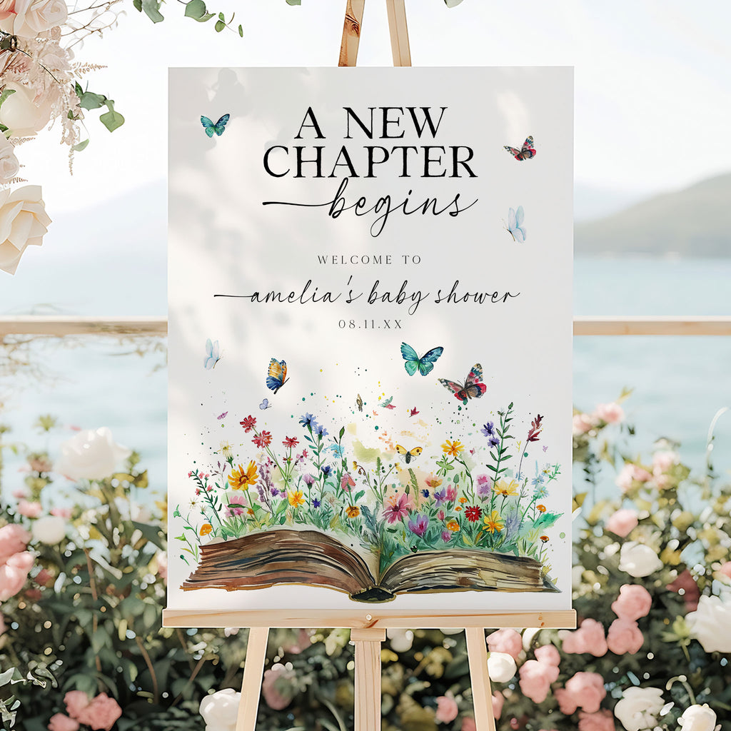 Open Book New Chapter Welcome Sign Editable Template – OhHappyPrintables