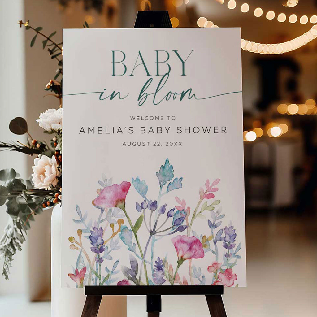 Baby In Bloom Welcome Sign Editable Template – OhHappyPrintables