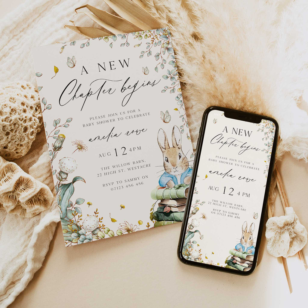 Peter Rabbit Book Invitation Editable Template – OhHappyPrintables