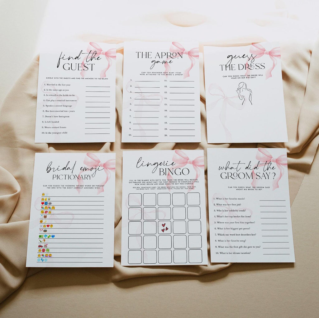 100 Editable Tying The Knot Bridal Games Temaplates – OhHappyPrintables