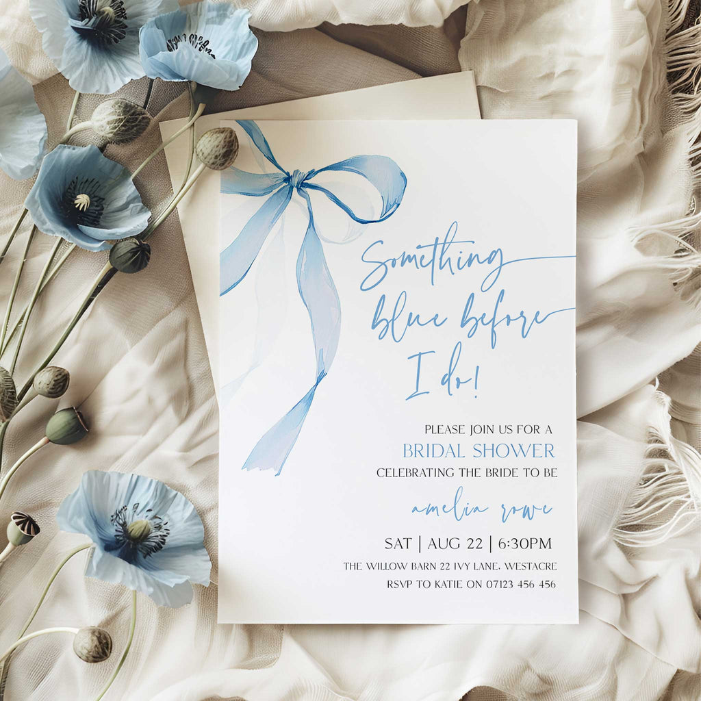 Something Blue Before I Do Invitation – OhHappyPrintables