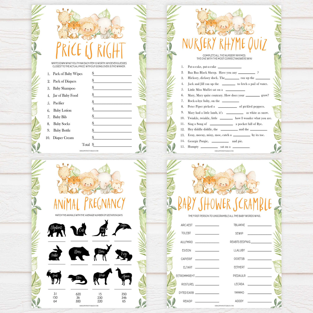 10 Safari Animals Baby Games Bundle - Printable Baby Games ...