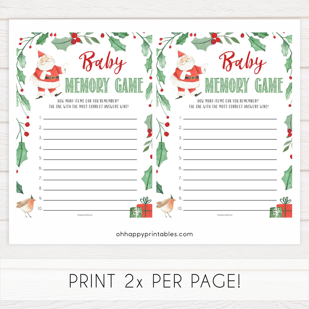 Baby Memory Game - Christmas Printable Baby Shower Games ...