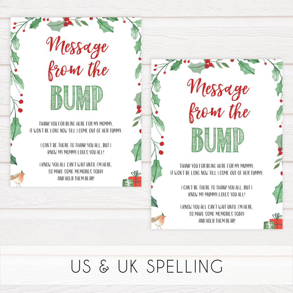 A Message From The Bump - Christmas Printable Baby Games ...