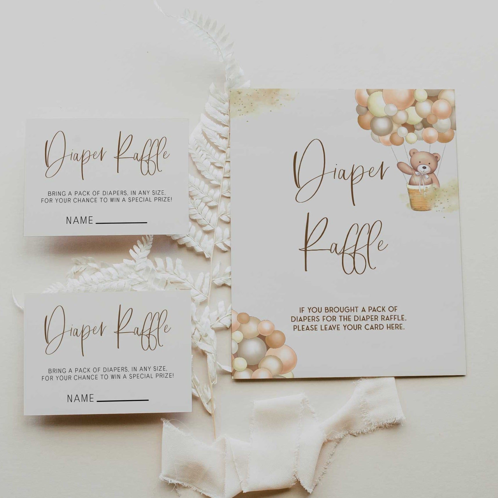 Diaper Raffle Game - Bearly Wait Printable Baby Shower Games ...