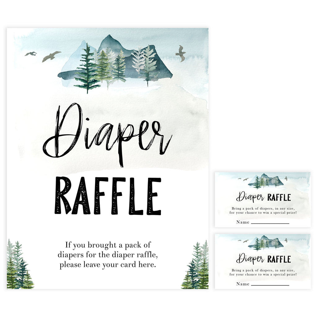Diaper Raffle Game - Adventure Awaits Printable Baby Shower Games ...