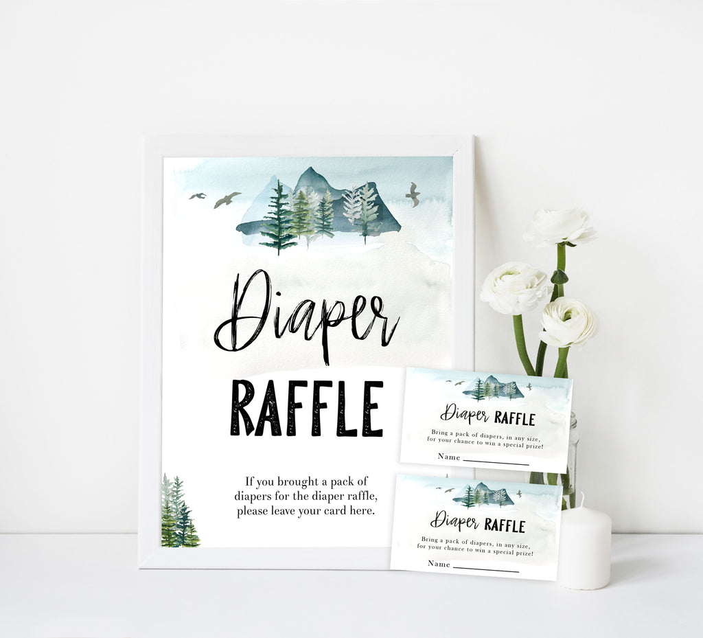 Diaper Raffle Game - Adventure Awaits Printable Baby Shower Games ...