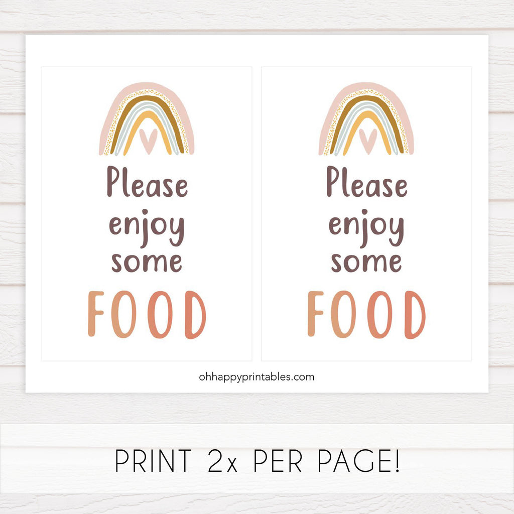Food Sign - Boho Rainbow Printable Baby Shower Signs – OhHappyPrintables