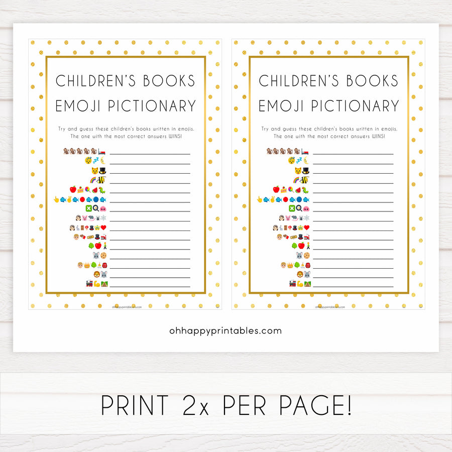 Childrens Books Emoji Pictionary - Gold Dots Printable Baby Games ...