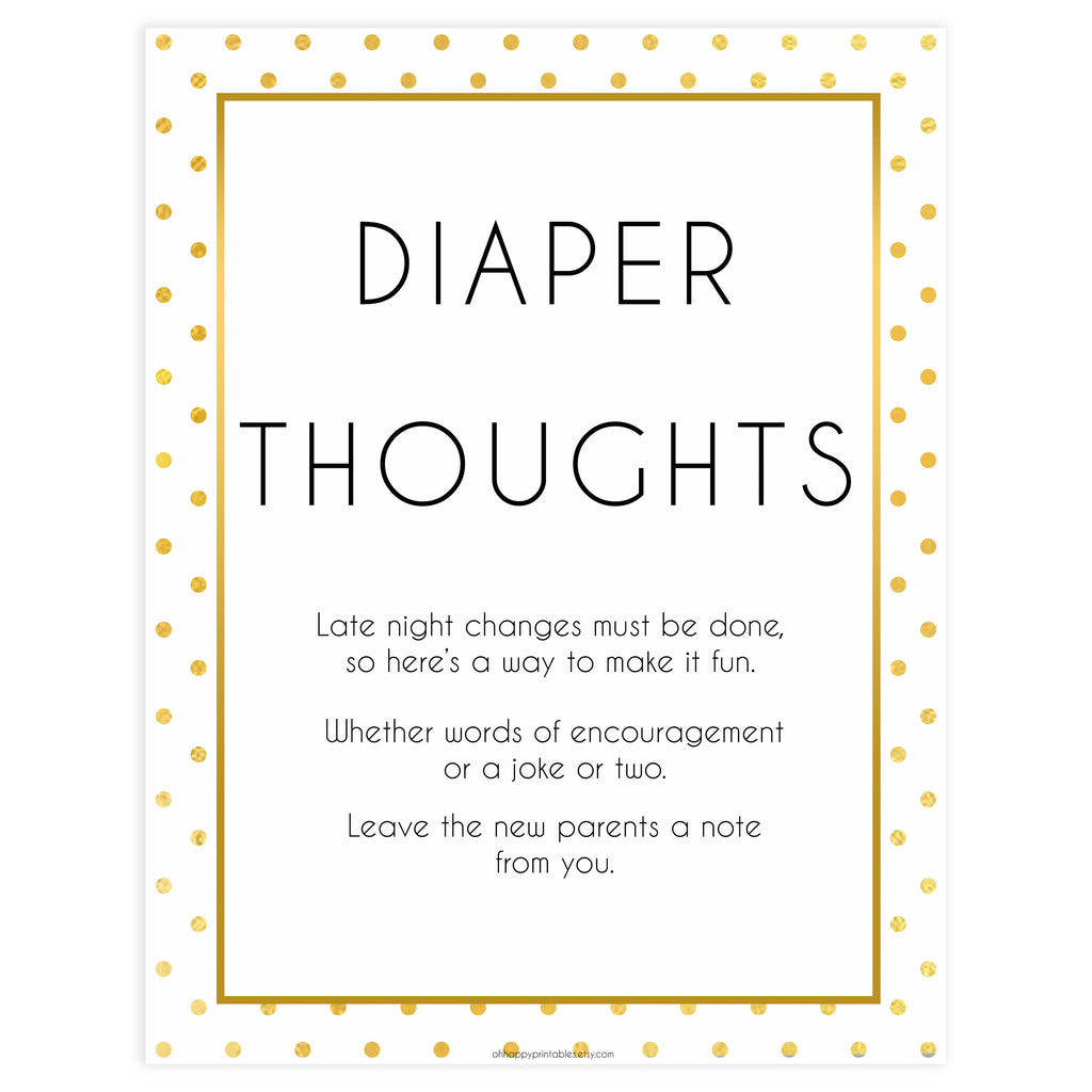 Diaper Thoughts | Gold Dots Printable Baby Games – OhHappyPrintables