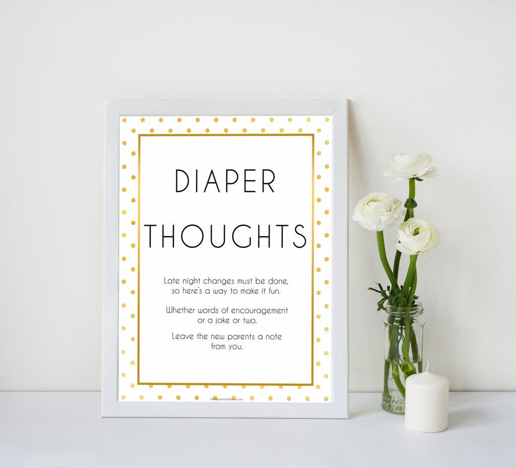 Diaper Thoughts | Gold Dots Printable Baby Games – OhHappyPrintables