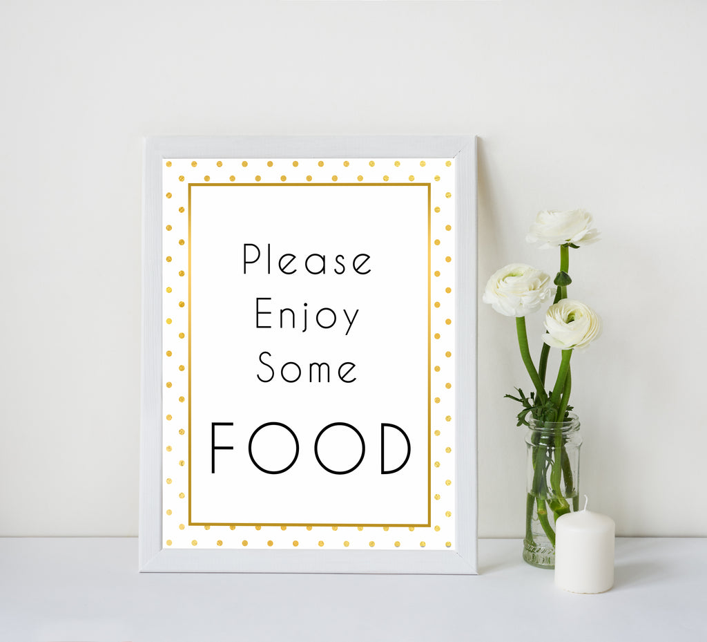 Food Sign - Gold Dots Printable Baby Shower Signs – OhHappyPrintables