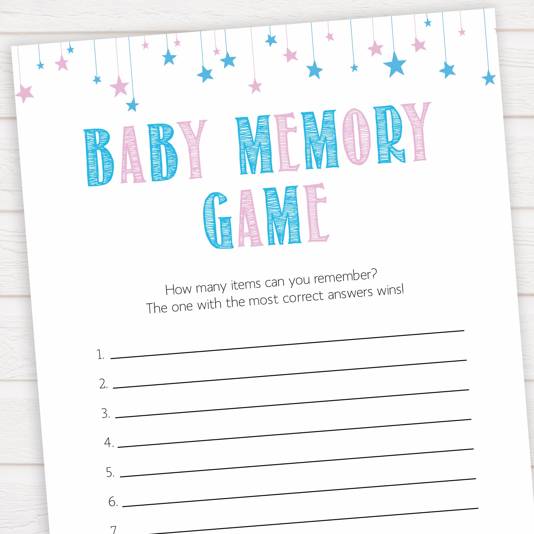 Baby Memory Game - Gender Reveal Printable Baby Shower Games ...