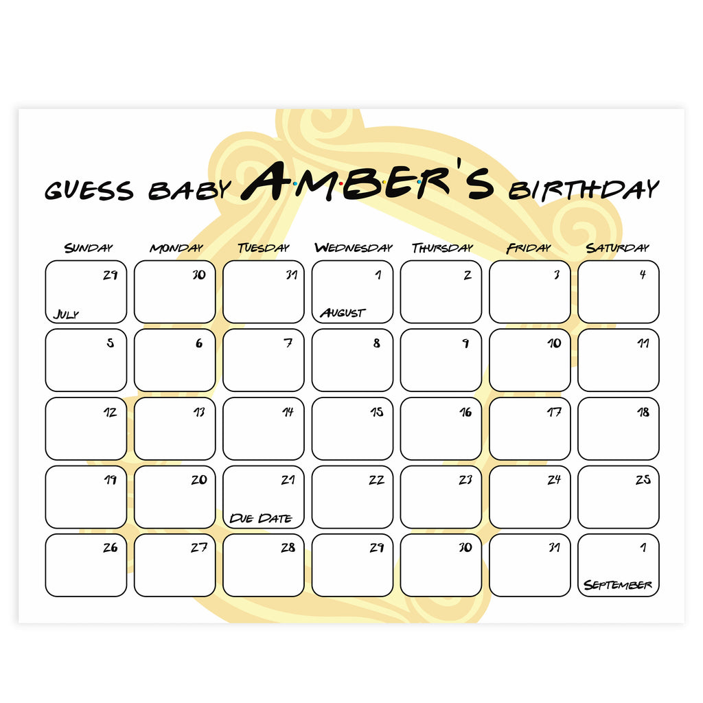 Guess The Baby Birthday - Friends Printable Baby Games – OhHappyPrintables