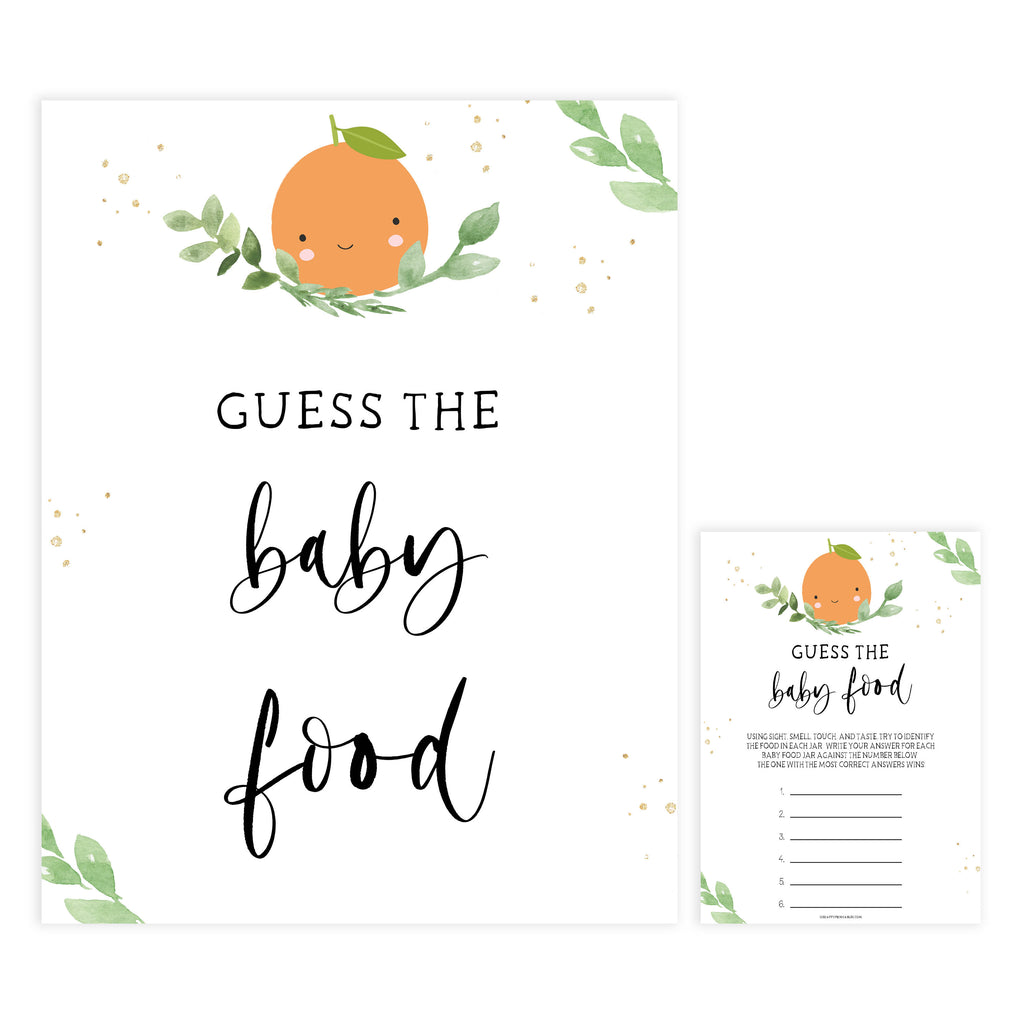Guess The Baby Food Game - Little Cutie Printable Baby Shower Games ...