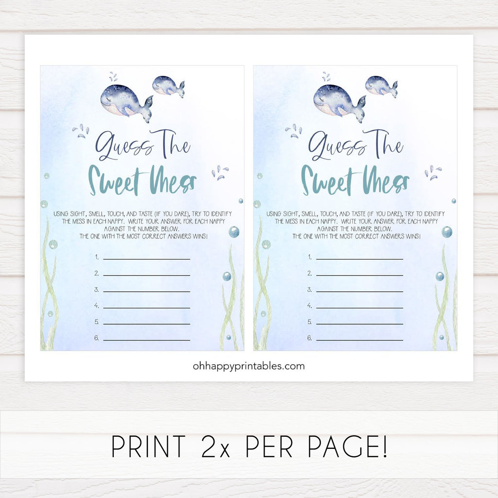 Guess The Sweet Mess - Whales Printable Baby Shower Games ...