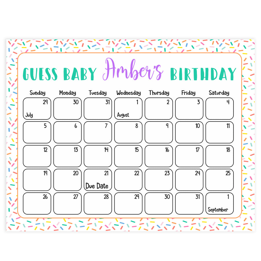 Guess The Baby Birthday - Baby Sprinkle Printable Baby Shower Games ...