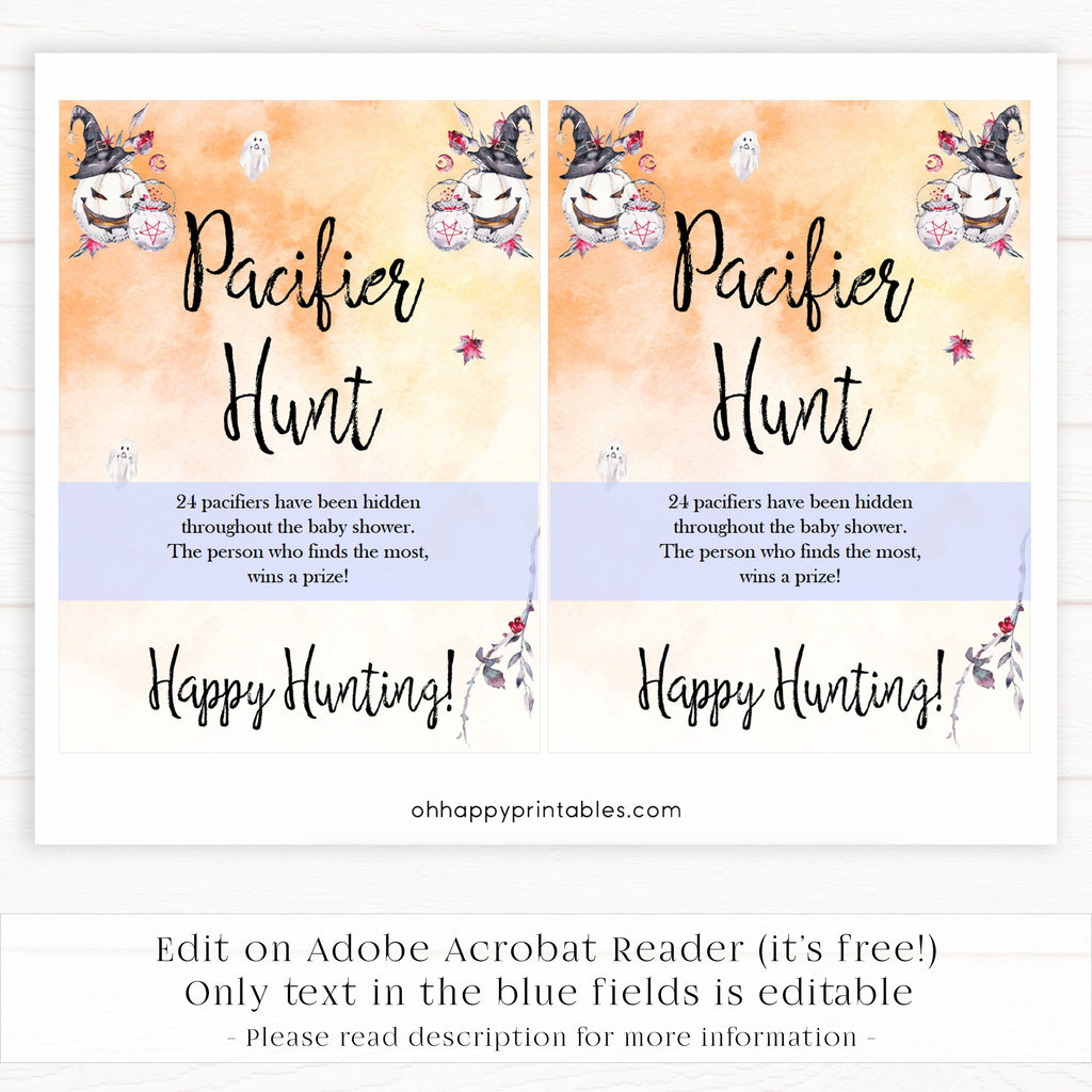 Pacifier Hunt - Halloween Pumpkin Printable Baby Games – OhHappyPrintables