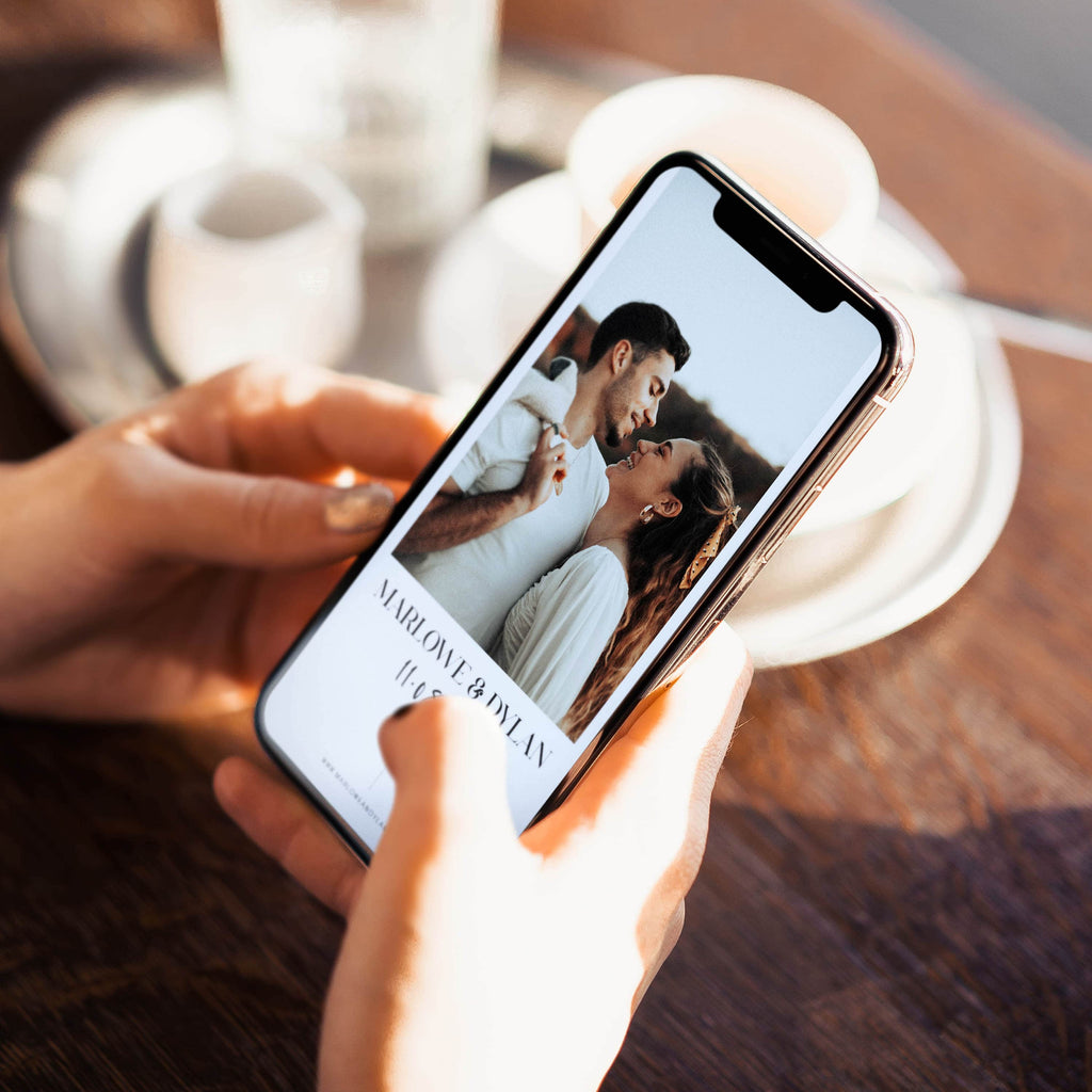 Modern Minimalist Phone Wedding Invitation Suite Template - MARLOWE ...