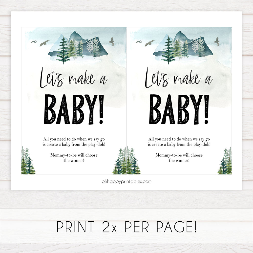 Lets Make A Baby Game - Printable Adventure Awaits Baby Shower Games ...