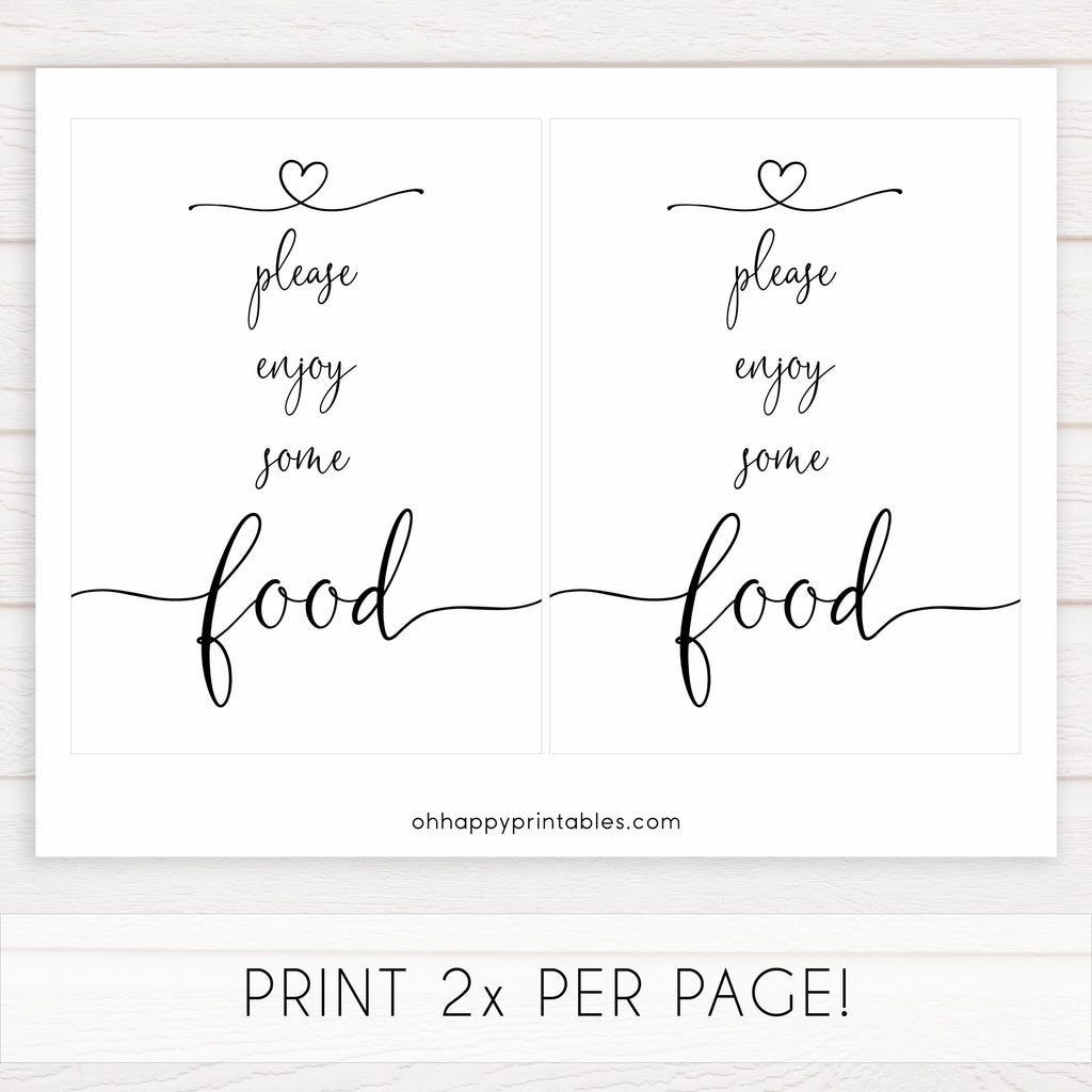 Food Sign - Minimalist Printable Baby Shower Signs – OhHappyPrintables