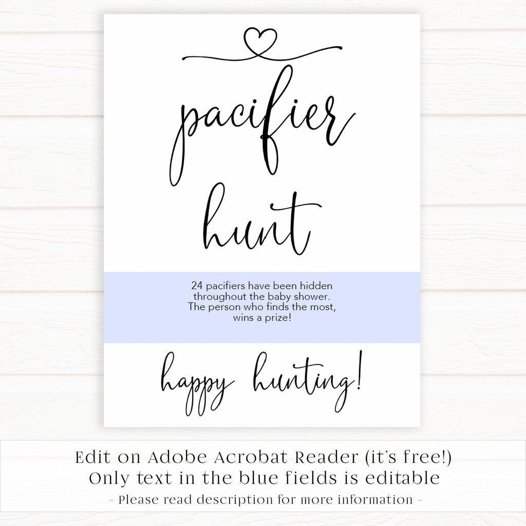 Pacifier Hunt - Minimalist Printable Baby Games – OhHappyPrintables
